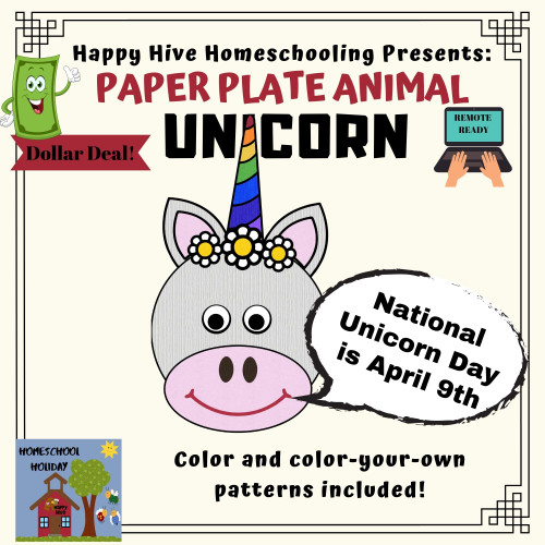 Unicorn Paper Plate Animal Craft Paper & DIGITAL version! - National ...