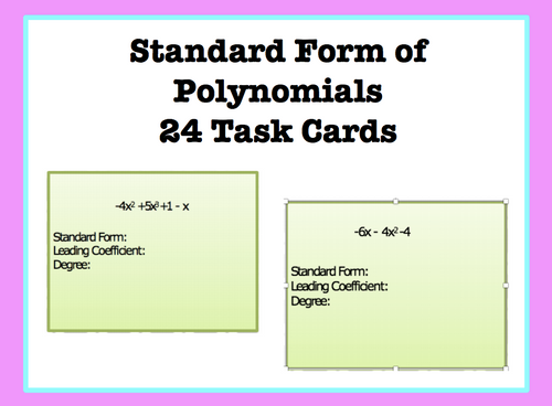 Polynomial Task Cards - Amped Up Learning