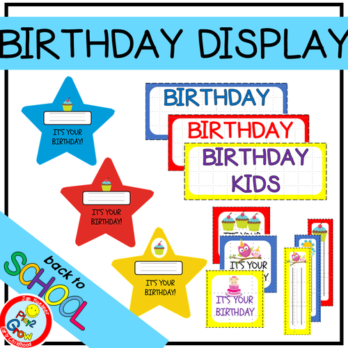 BIRTHDAY DISPLAY WITH CALENDAR CARDS