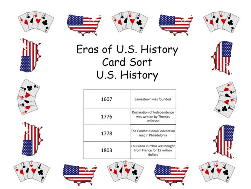 U.S. History Eras Card Sort to 1877 - Amped Up Learning