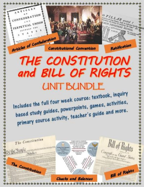The Constitution and Bill of Rights unit bundle, including text - Amped ...