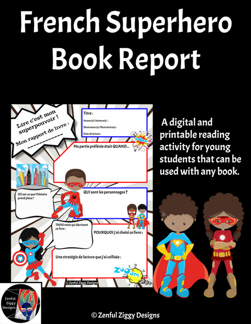 French Superhero Book Report 2 - Amped Up Learning