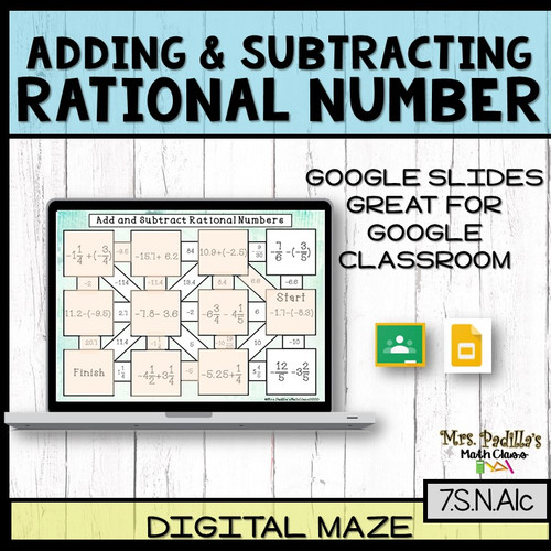 Adding and Subtracting Rational Numbers Digital / Printable MAZE