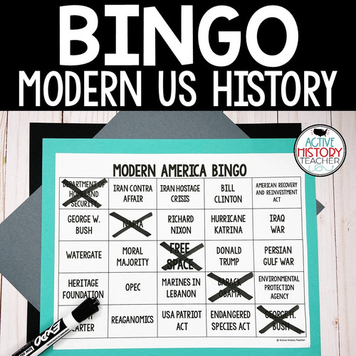 Modern America Bingo EOC Review - Amped Up Learning