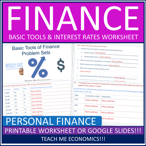 Simple Compounding Interest Rate Discounting Worksheet Distance ...