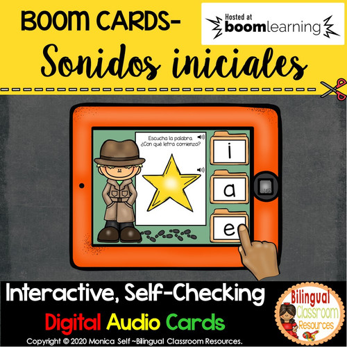 BOOM Cards Beginning Sounds in Spanish- Sonidos iniciales (Distance ...