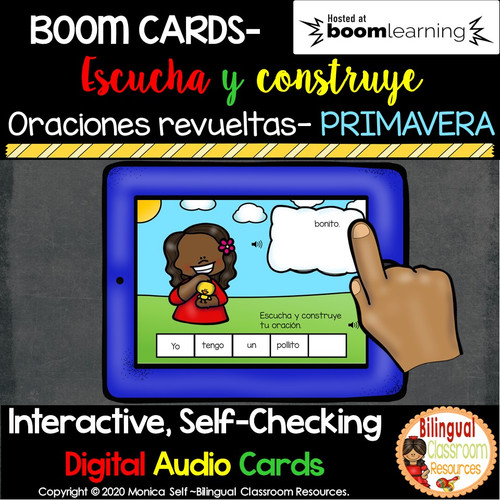 BOOM Cards Build a Sentence-Oraciones revueltas de primavera. Distance ...