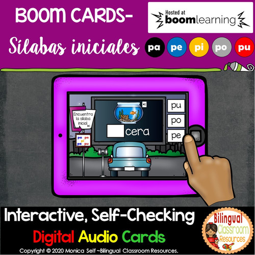 BOOM Cards Sílabas iniciales-pa, pe, pi, po, pu (Distance Learning ...