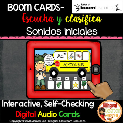BOOM Cards Beginning Sound Sort in Spanish- Clasificando sonidos ...