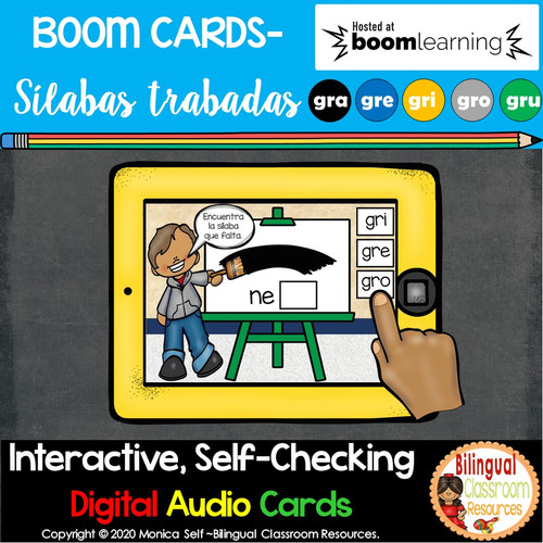 BOOM Cards Sílabas trabadas Gr (gra, gre, gri, gro, gru)- Distance ...