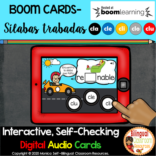 BOOM Cards Sílabas trabadas Cl (cla, cle, cli, clo and clu)- Distance ...