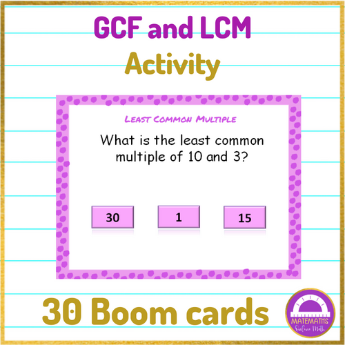 Distance Learning Back to School GCF and LCM BOOM CARDS