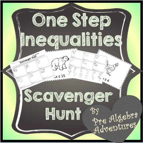 One Step Inequalities Scavenger Hunt - Amped Up Learning