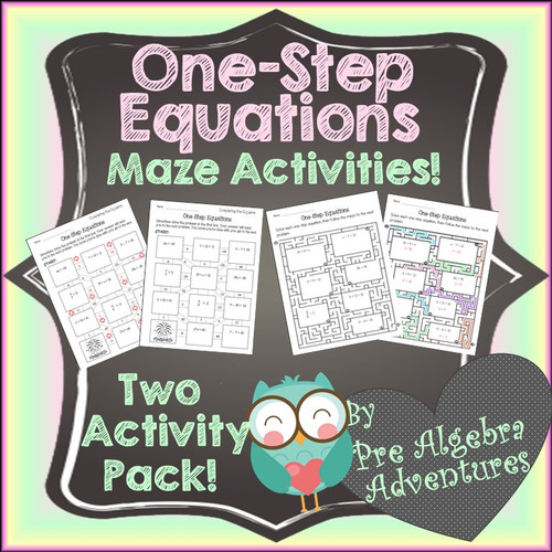 One Step Equations Maze Activity Bundle - Amped Up Learning