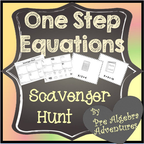 One Step Equations Scavenger Hunt - Amped Up Learning