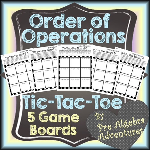Order of Operations Tic Tac Toe Game - Amped Up Learning