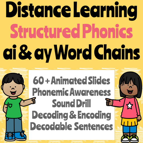 Distance Learning Structured Phonics -AI & -AY Word Chains (Remote ...