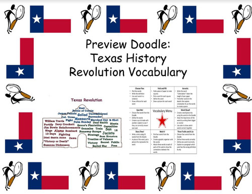 Texas History: Vocabulary Preview Doodle: Texas Revolution - Amped Up ...