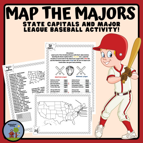Map Major League Baseball Teams & State Capitals