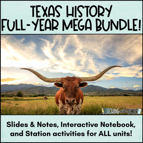 Texas History FULL YEAR - MEGA-BUNDLE - Amped Up Learning