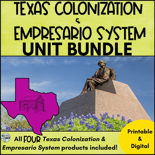 Texas Colonization & Empresario System **BUNDLE** - Amped Up Learning