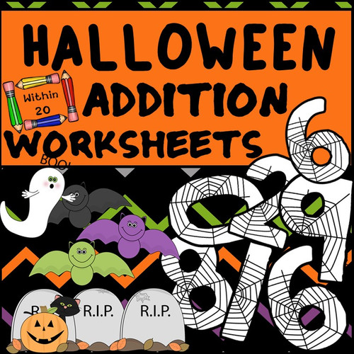 Addition to 20 Fact Fluency Worksheets - Halloween Themed - Amped Up ...