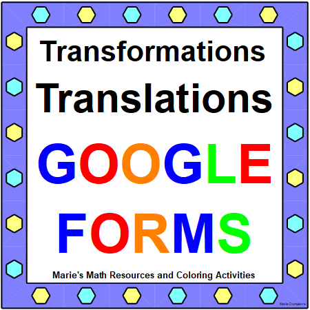TRANSFORMATIONS (TRANSLATIONS): GOOGLE FORMS QUIZ (PROB. 20) DISTANCE ...