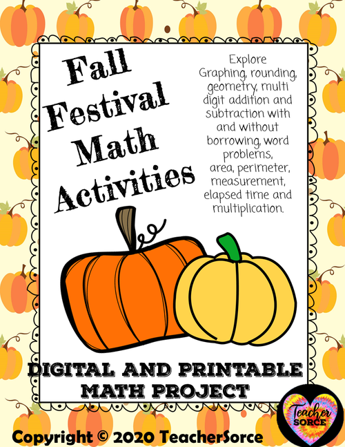 Fall Festival Math Activities Choice Board