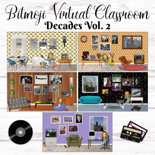 Bitmoji Virtual Classroom - Decades (1950-1990s)