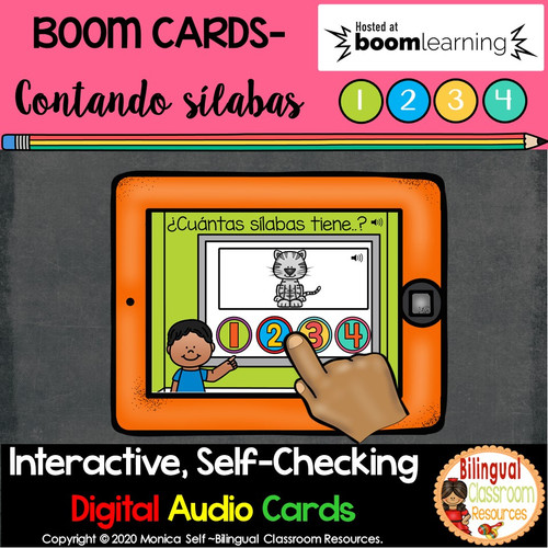 BOOM Cards Counting Syllables in Spanish-Contando sílabas (Distance ...