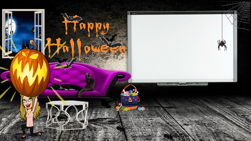 Bitmoji Classroom Editable (Halloween Theme)