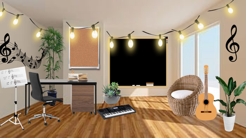 Bitmoji Classroom Editable (Music Room)