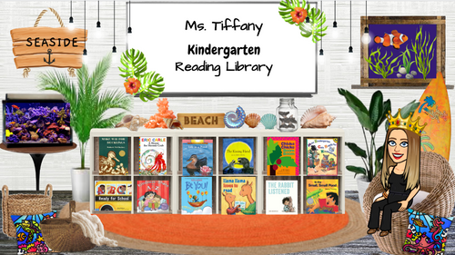 Bitmoji Classroom Reading Library Seaside Theme - Kindergarten
