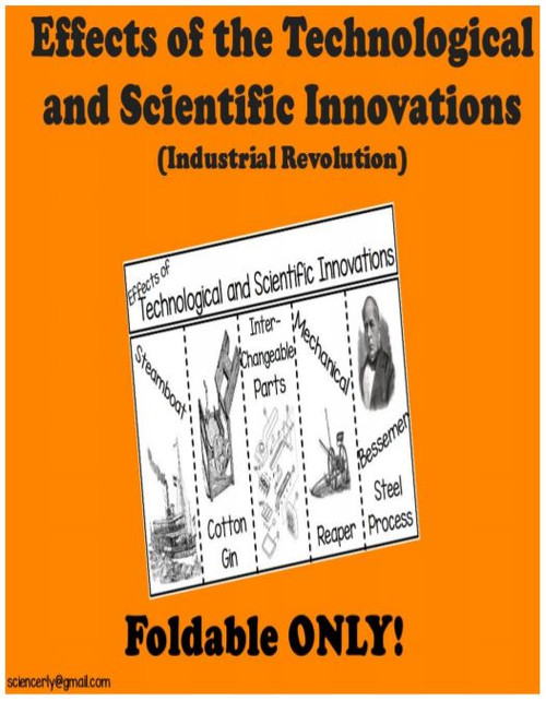 Effects of Technological and Scientific Innovations FOLDABLE Only ...
