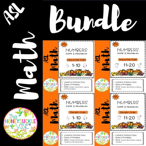 ASL Fall Numbers Games & Printables Bundle 1-10 and 11-20
