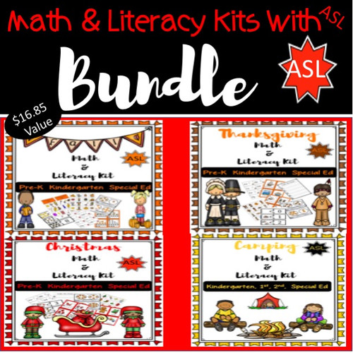 Special Education Math & Literacy Bundle with ASL