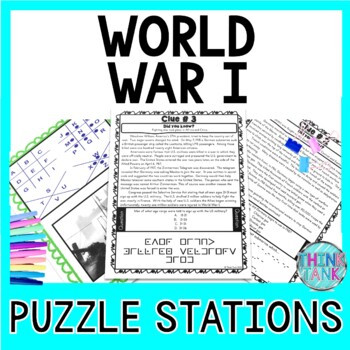 World War I PUZZLE STATIONS: Woodrow Wilson, Treaty of Versailles ...