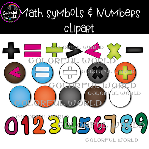Math Symbols And Numbers Clipart - Amped Up Learning
