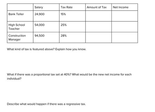 Tax Rate Handout - Amped Up Learning