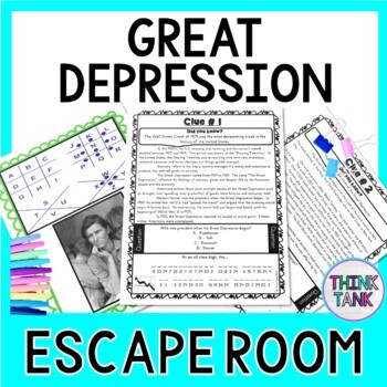 Great Depression ESCAPE ROOM: Dust Bowl, Roaring Twenties, Stock Market