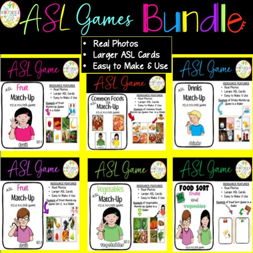 ASL Food File Folder Games Bundle - Amped Up Learning
