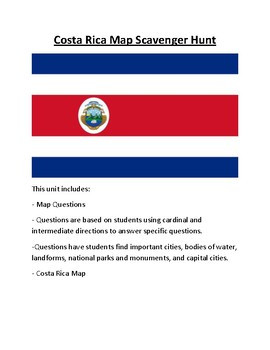 Costa Rica Map Scavenger Hunt - Amped Up Learning