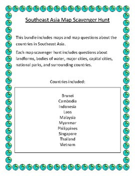 Southeast Asia Map Scavenger Hunt - Amped Up Learning