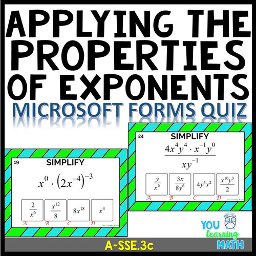 Applying the Properties of Exponents: Microsoft OneDrive Forms Quiz ...