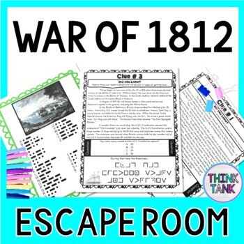 War of 1812 ESCAPE ROOM: James Madison, Impressment - Print & Go!