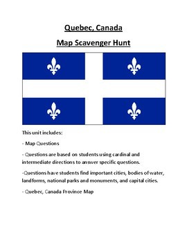 Quebec Map Scavenger Hunt - Amped Up Learning