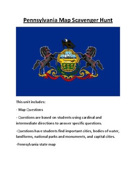 Pennsylvania Map Scavenger Hunt - Amped Up Learning