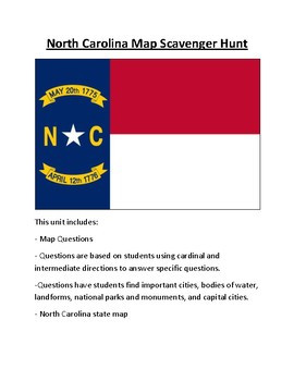 North Carolina Map Scavenger Hunt - Amped Up Learning