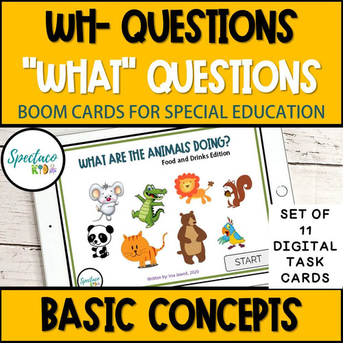 Wh Questions What questions for speech therapy Boom Cards