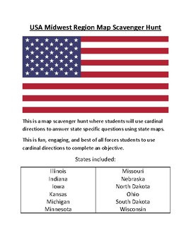 Midwest Region Map Scavenger Hunt - Amped Up Learning